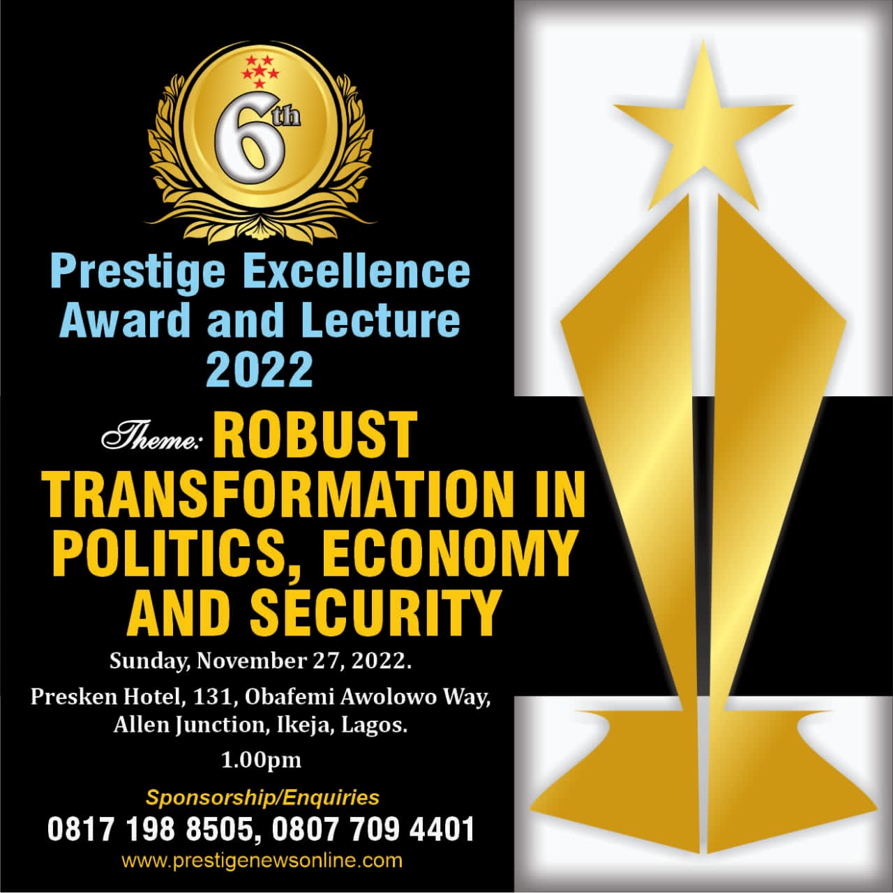 Prestige Excellence Award And Lecture Rolls Out Big Time For 6th ...