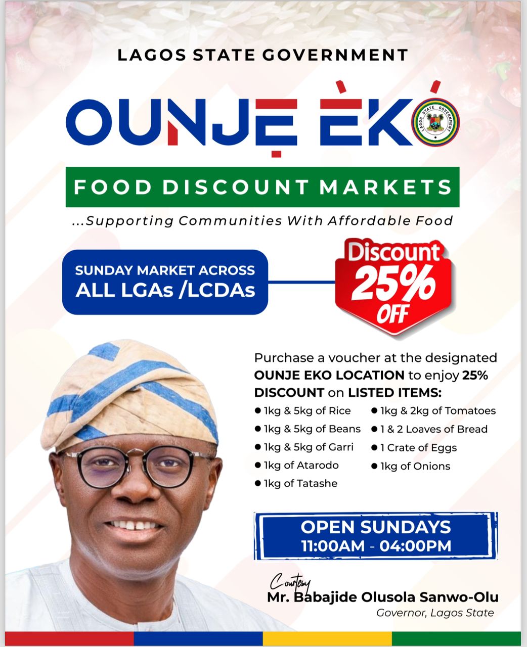 ‘Ounje Eko’ Food Markets Open Across Lagos From Tomorrow – Newsnowonline